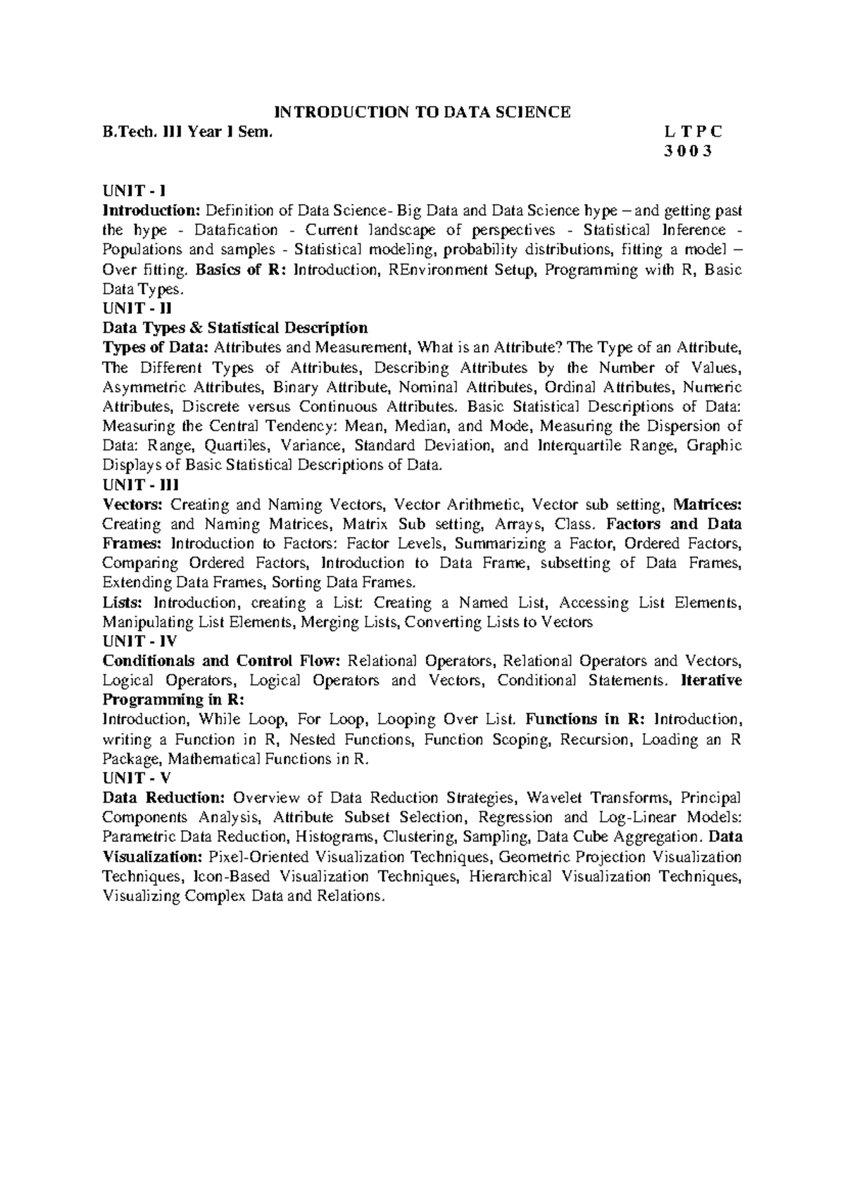 IDS notes unit 1 - Introduction to datascience - INTRODUCTION TO DATA ...