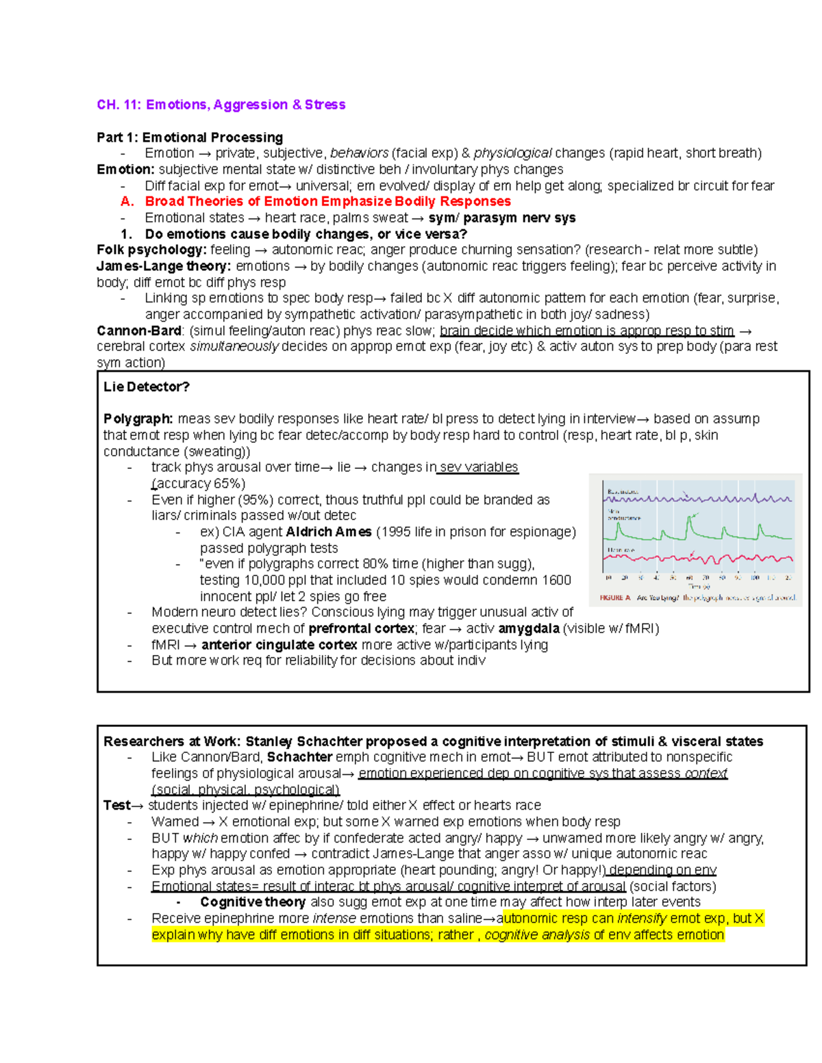 Neuro 102 CH. 11 Emotions, Aggression & Stress - CH. 11: Emotions ...