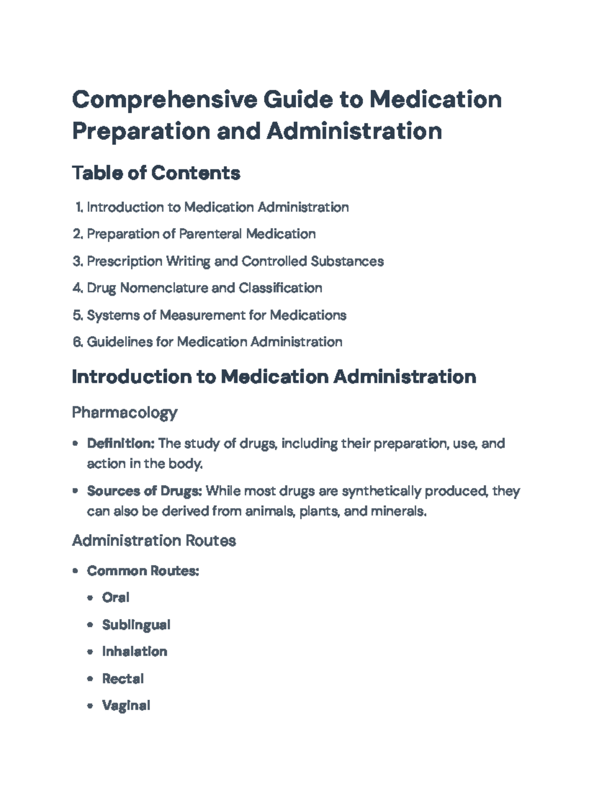 Comprehensive Guide to Medication Preparation & Administration ...