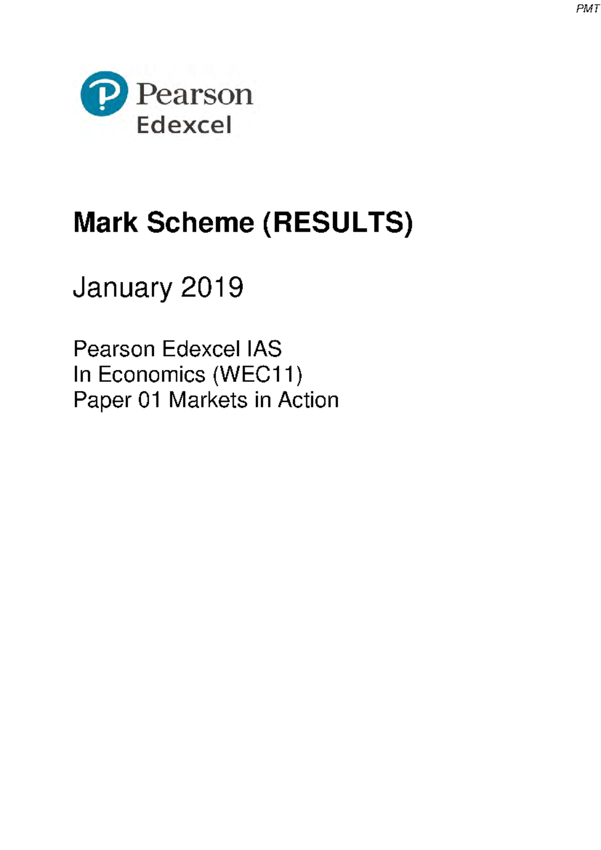 January 2019 (IAL) MS - MS FOR IAL PAPER - Mark Scheme (RESULTS ...