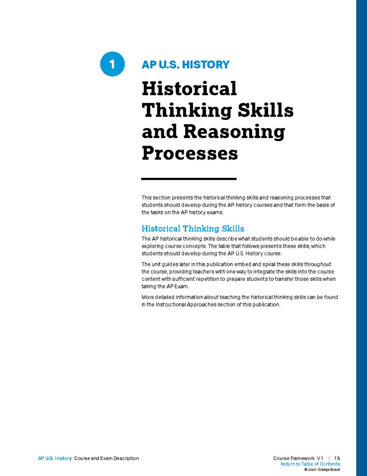 AP U.S. History: Historical Thinking Skills & Reasoning Processes - Studocu