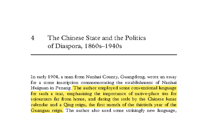Chinese Diaspora Politics: The Qing State's Role (HIST 204) - Studocu