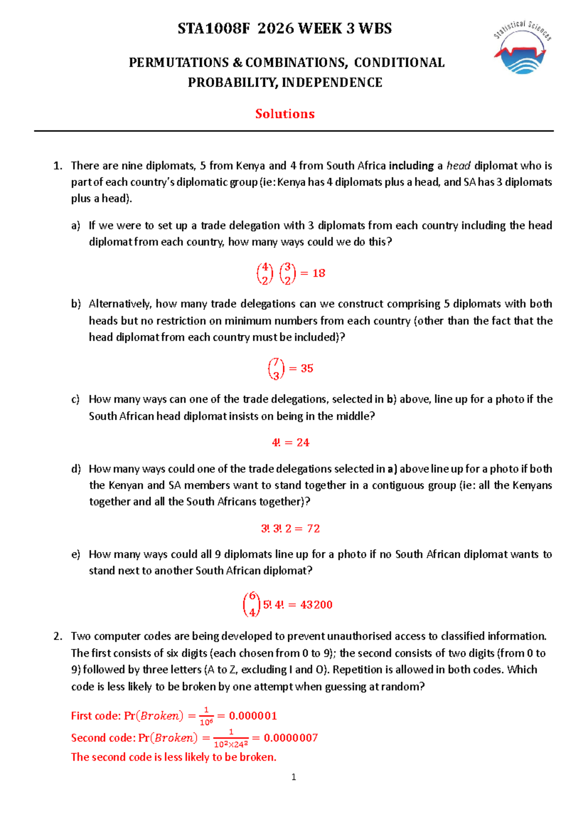 STA1008F 2026 WEEK 3: WBS, Permutations, Combinations & Probabilities ...
