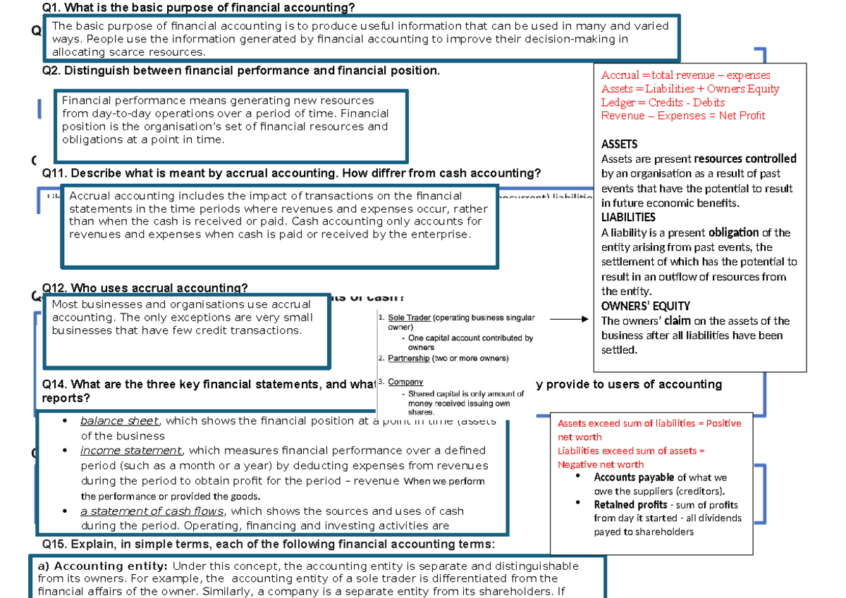 Financial Accounting Basics: Key Concepts & Principles (ACC101) - Studocu