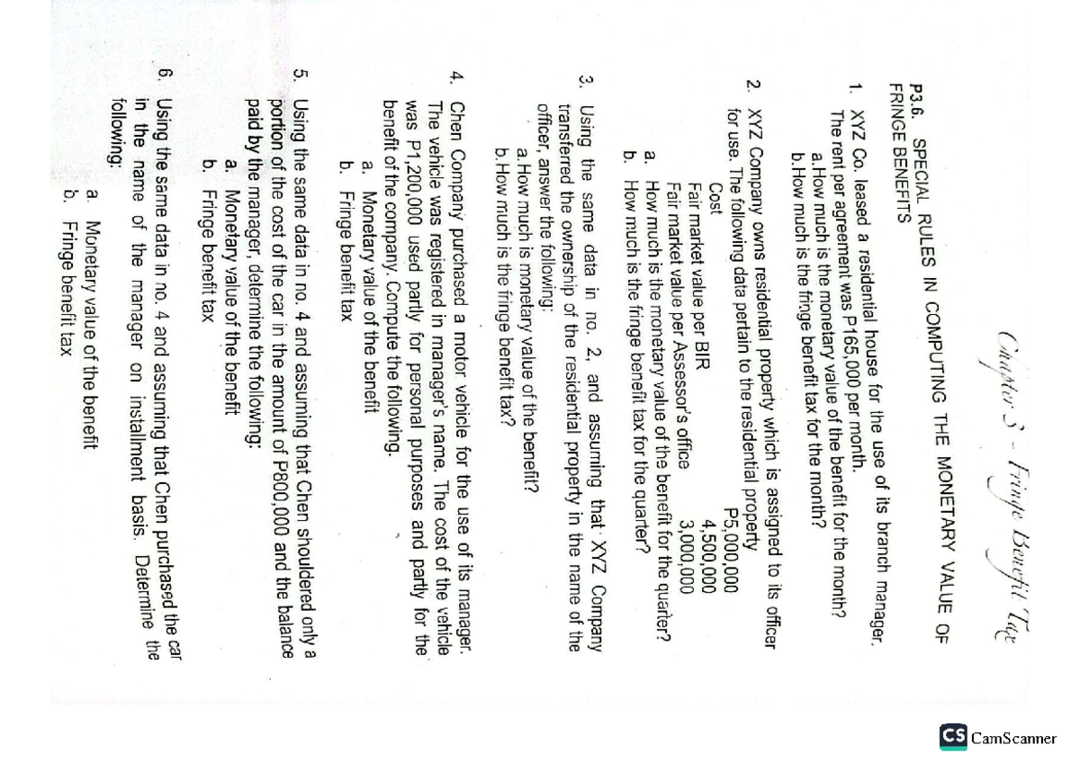 Chapter 3: Fringe Benefit Tax - Special Rules & Computation (P3.6 ...