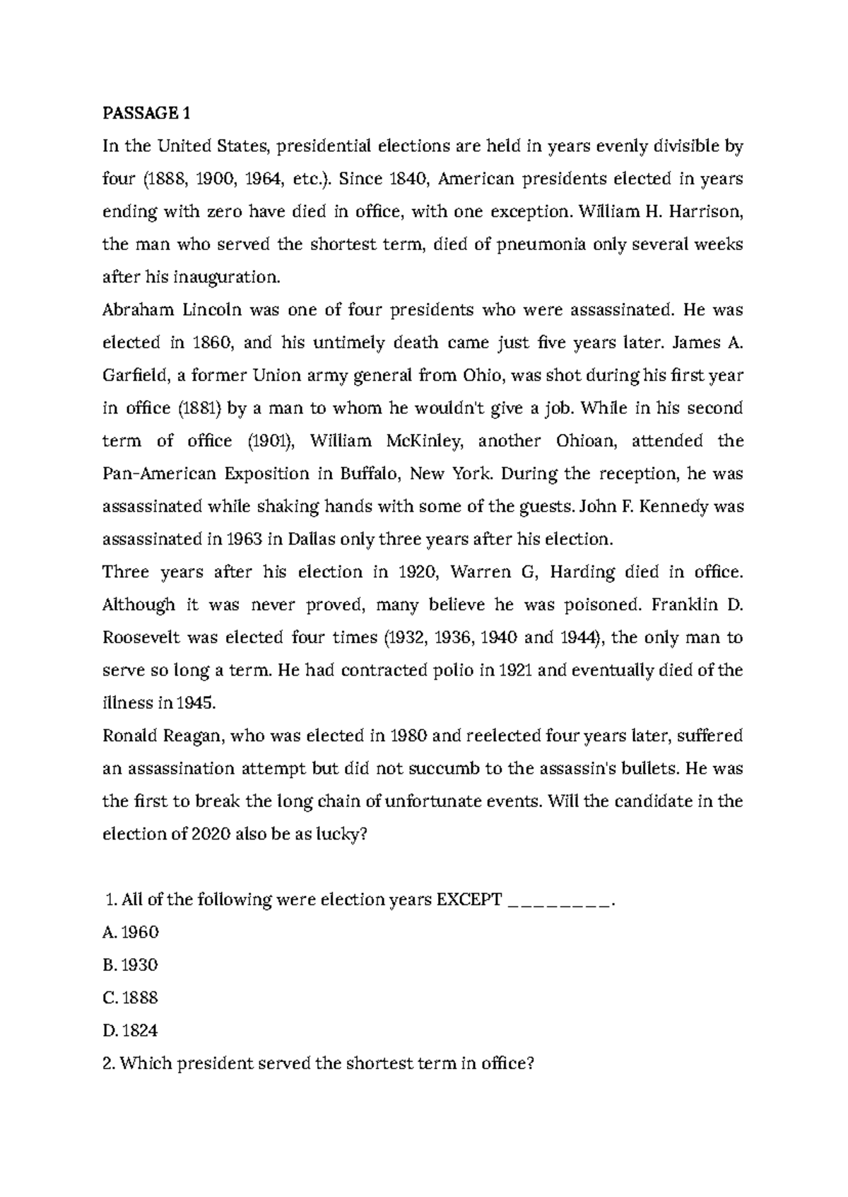 Presidential elections and their historical significance: A reading ...