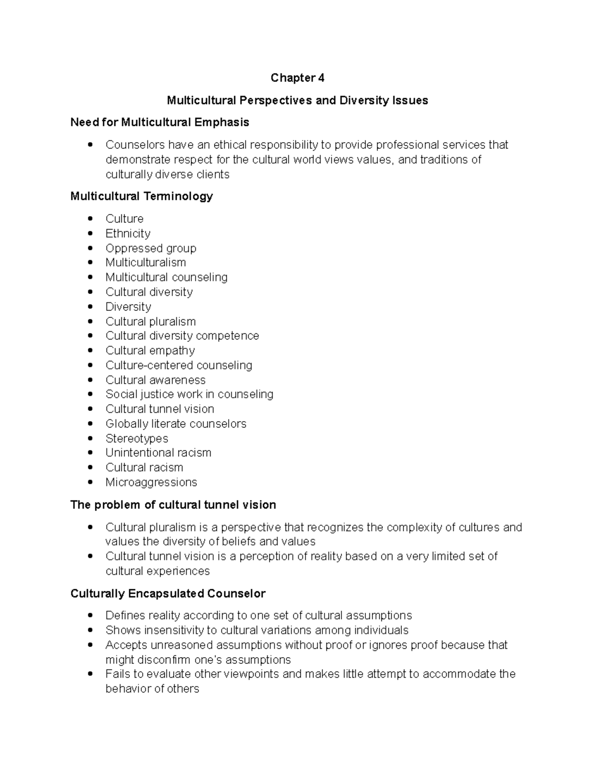 Chapter 4 - Multicultural perspectives and diversity issues - Chapter 4 ...