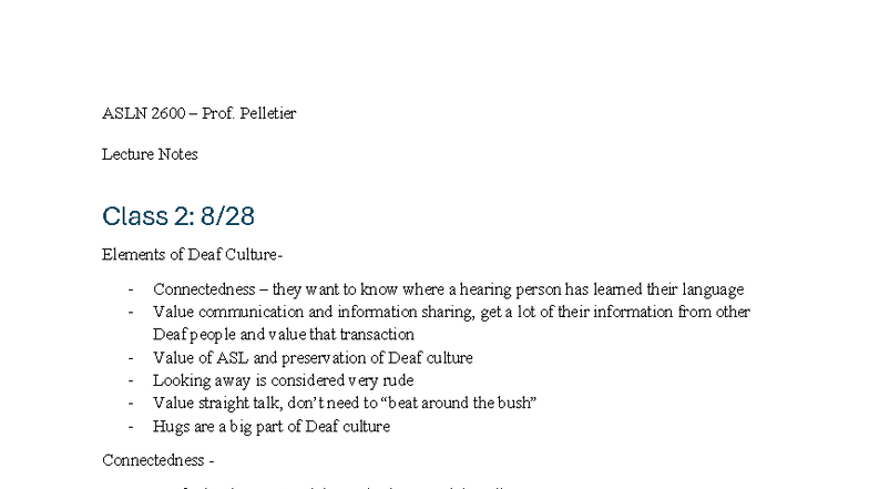 ASLN 2600 - Lecture Notes: Understanding Deaf Culture & Interpretation ...