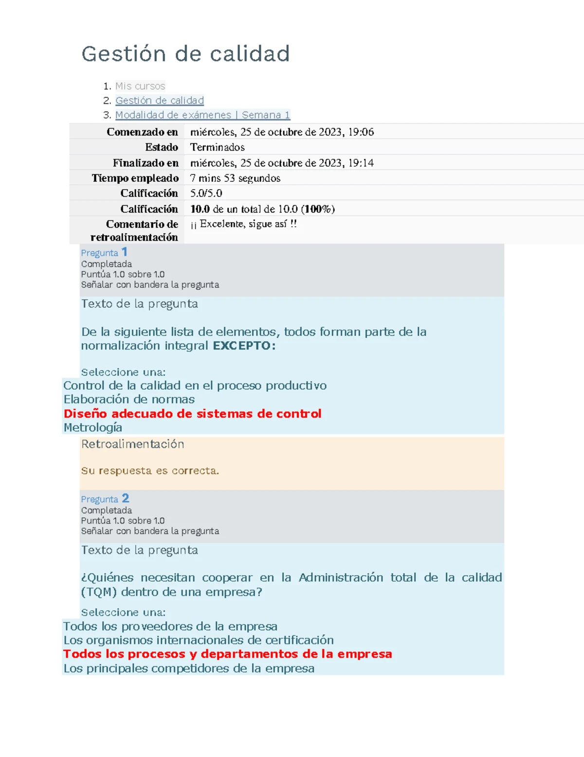 Modalidad de exámenes _ Semana 1_ Revisión del intentoGestión de calidad.pdf - 12/7/23, 22:01 ...