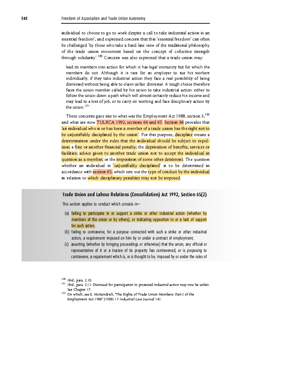548 TULRCA 1992: Trade Union Autonomy and Member Rights - Studocu