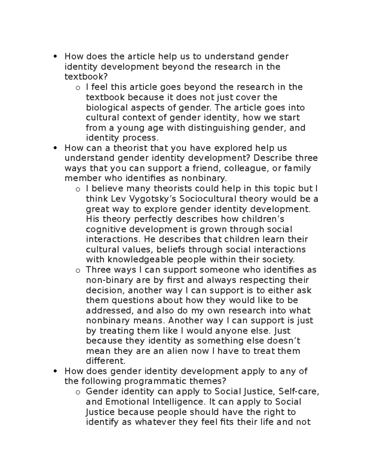 Discussion 6: Understanding Gender Identity Development Through ...