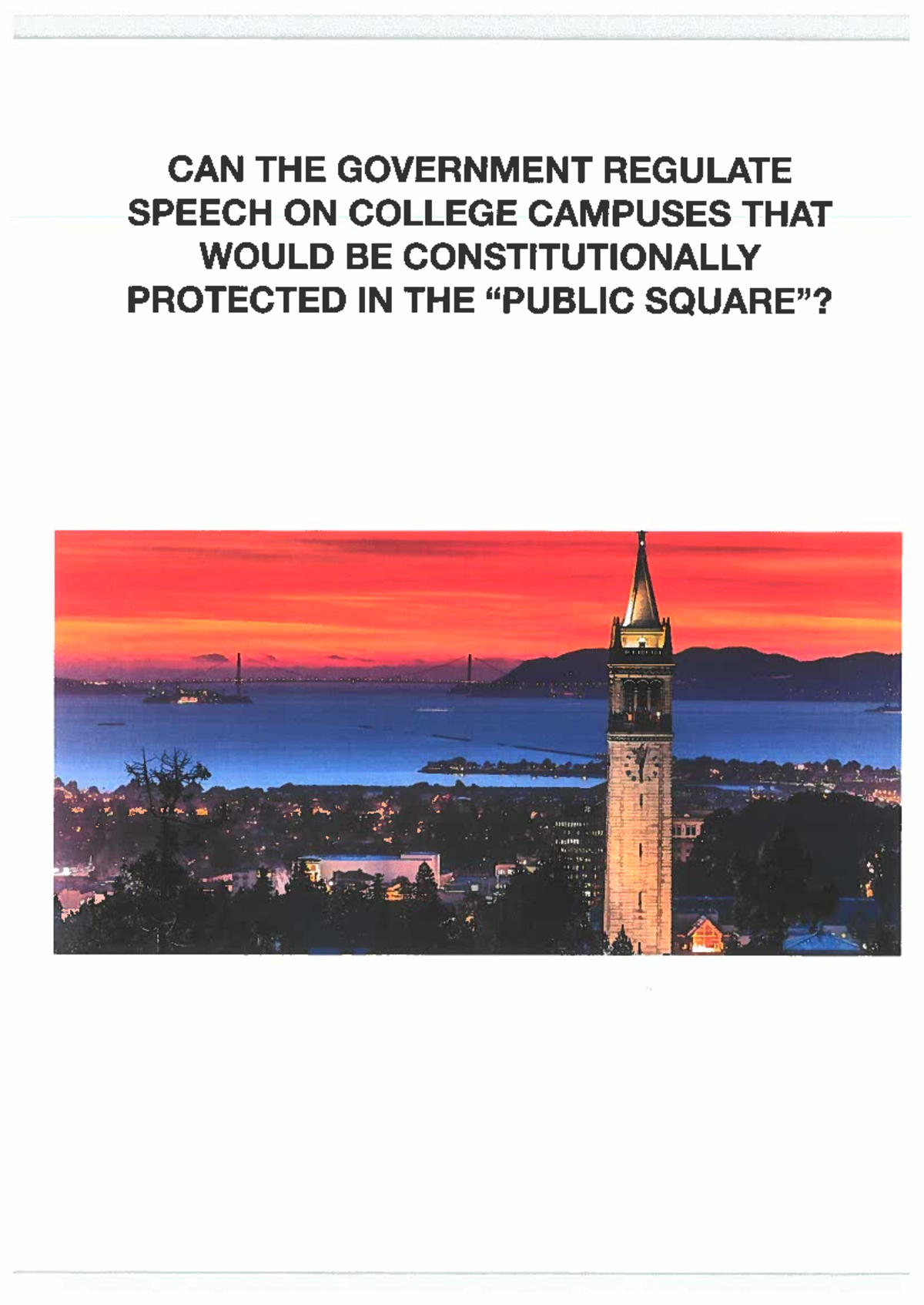 Regulating Speech on College Campuses: First Amendment Implications ...