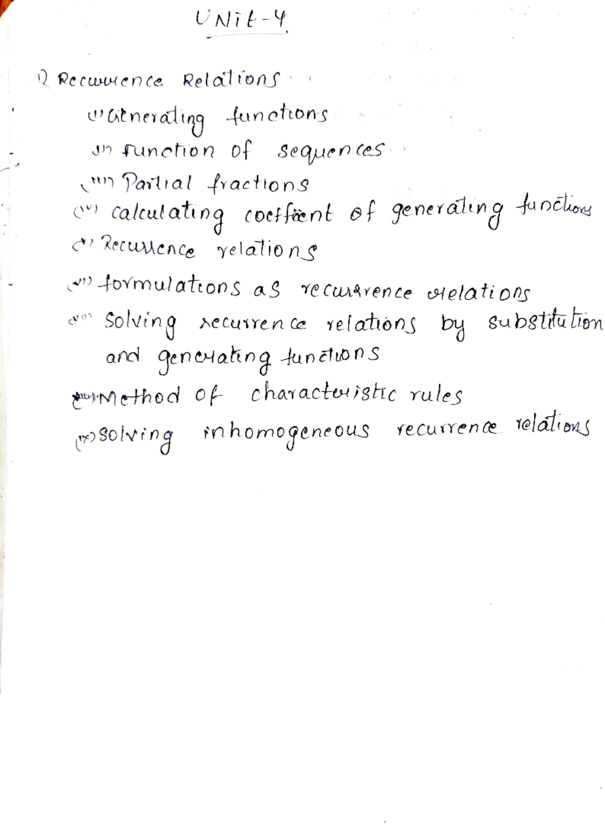 Foundational mathematics for computer science unit 4 - UNit- Recwen te ...