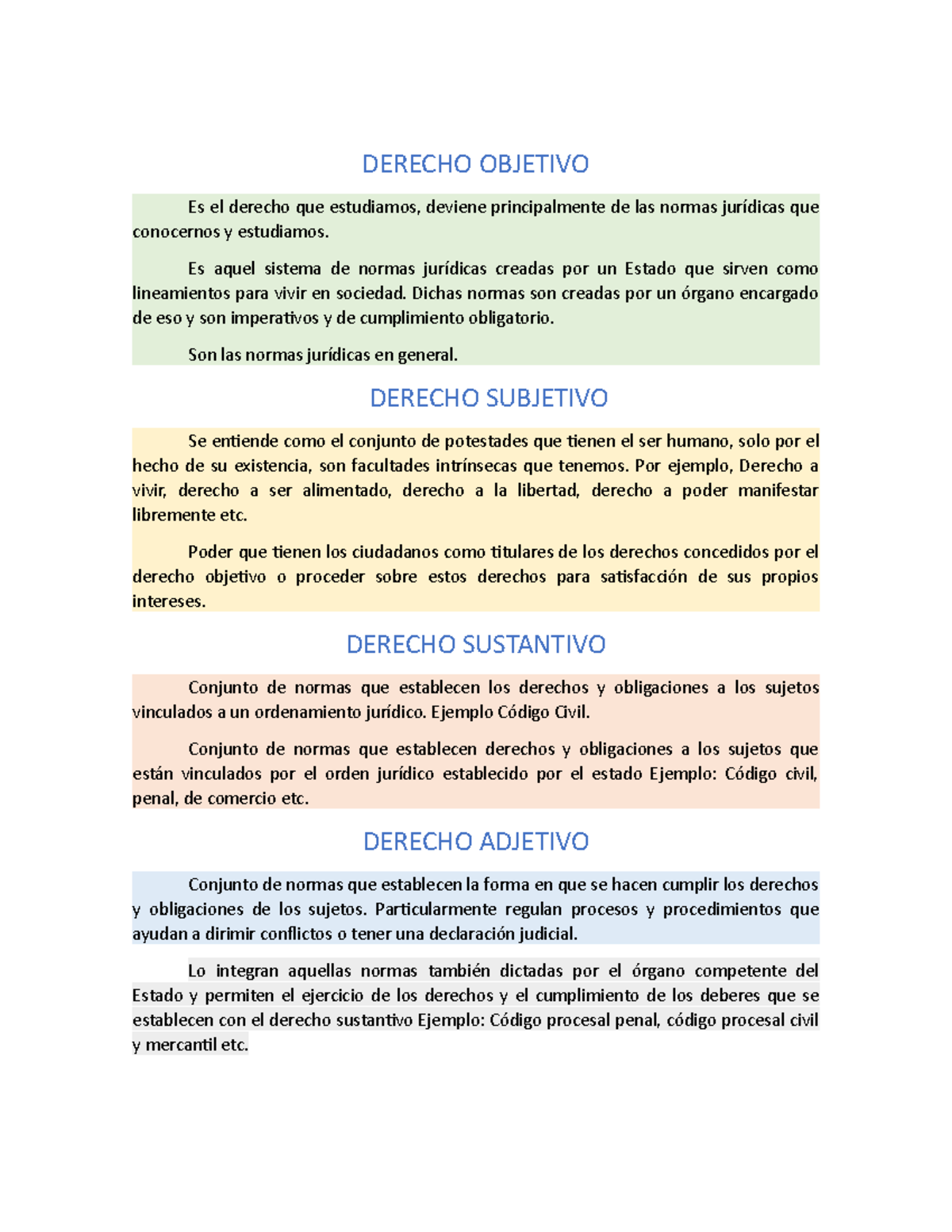 Derecho Objetivo, Subjetivo, Sustantivo y Adjetivo: Análisis Completo ...