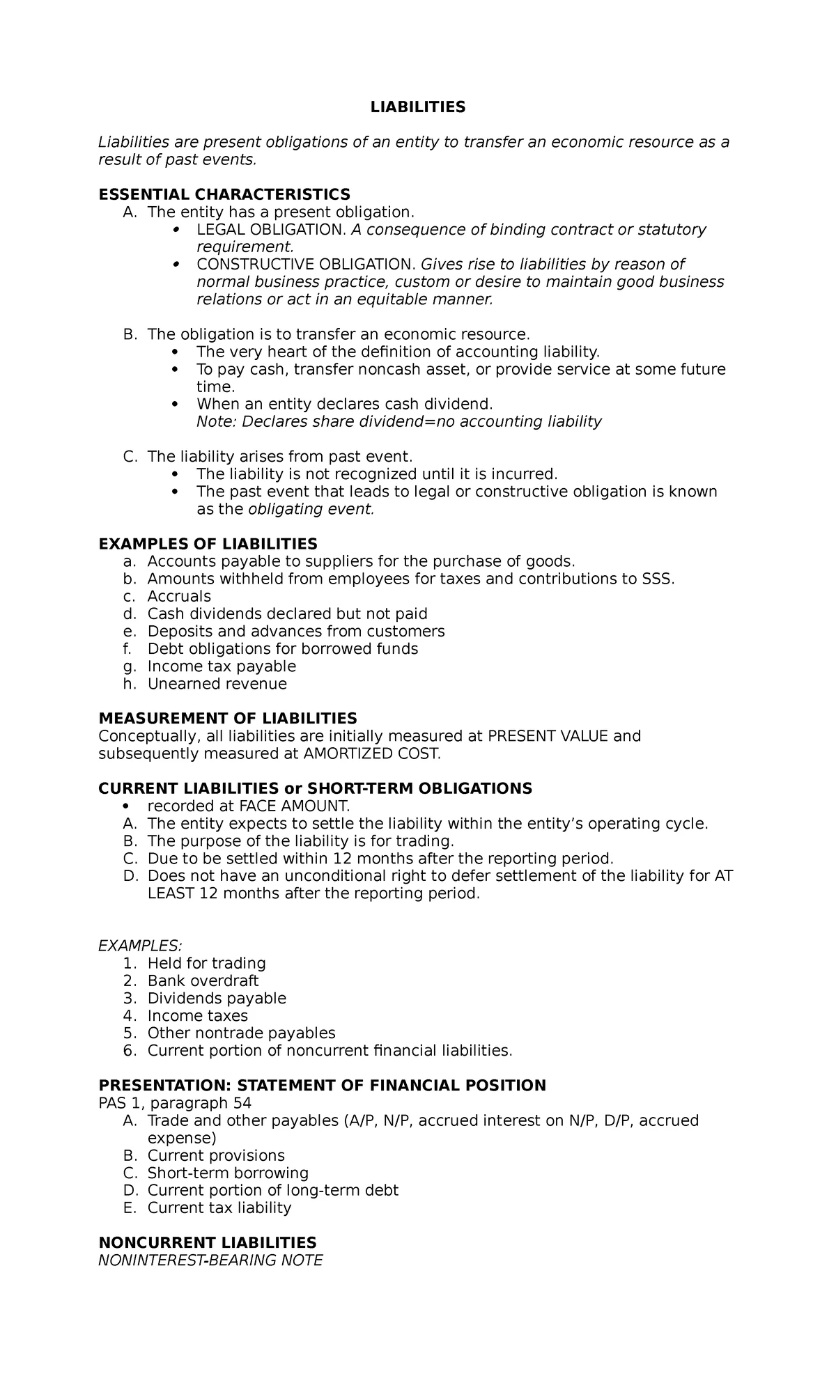Intermediate Accounting II (notes) - INTERMEDIATE ACCOUNTING II CHAPTER ...