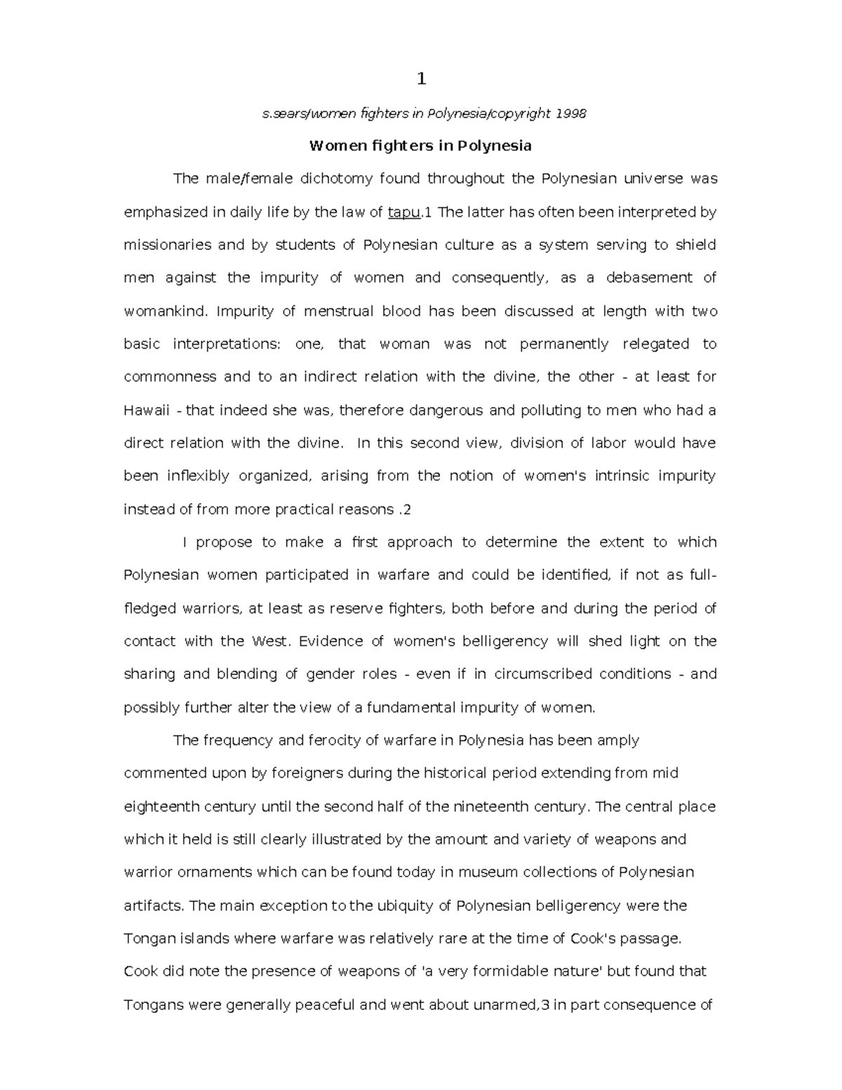 Women Fighters IN POL - Info about Polynesian oral traditions - s/women ...