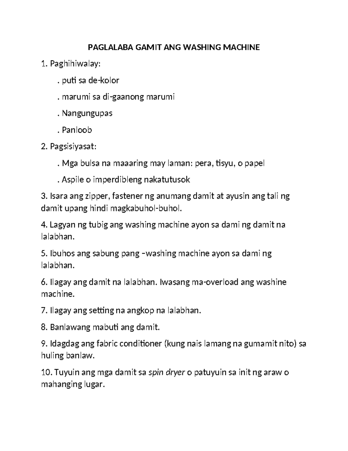 Paglalaba ng Damit gamit ang Washing Machine: Gabay sa Tamang Proseso ...