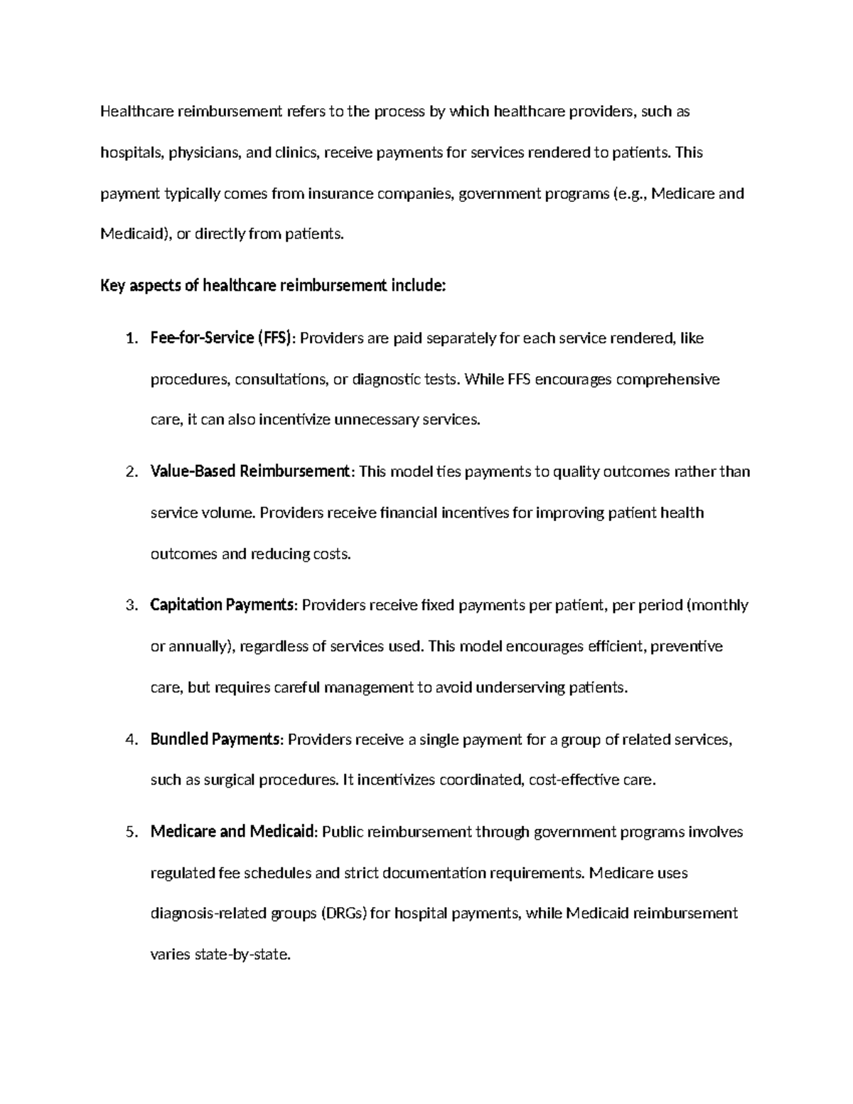 Healthcare Reimbursement Models: FFS, Capitation, and Bundled Payments ...