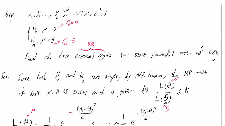 LEC12: UMP Test and Rejection Region Analysis for Hypothesis Testing ...