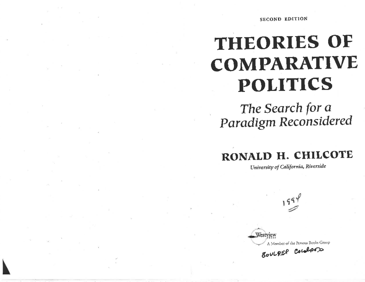 Comparative Politics Theories: Insights and Paradigms Analysis (POL 101 ...