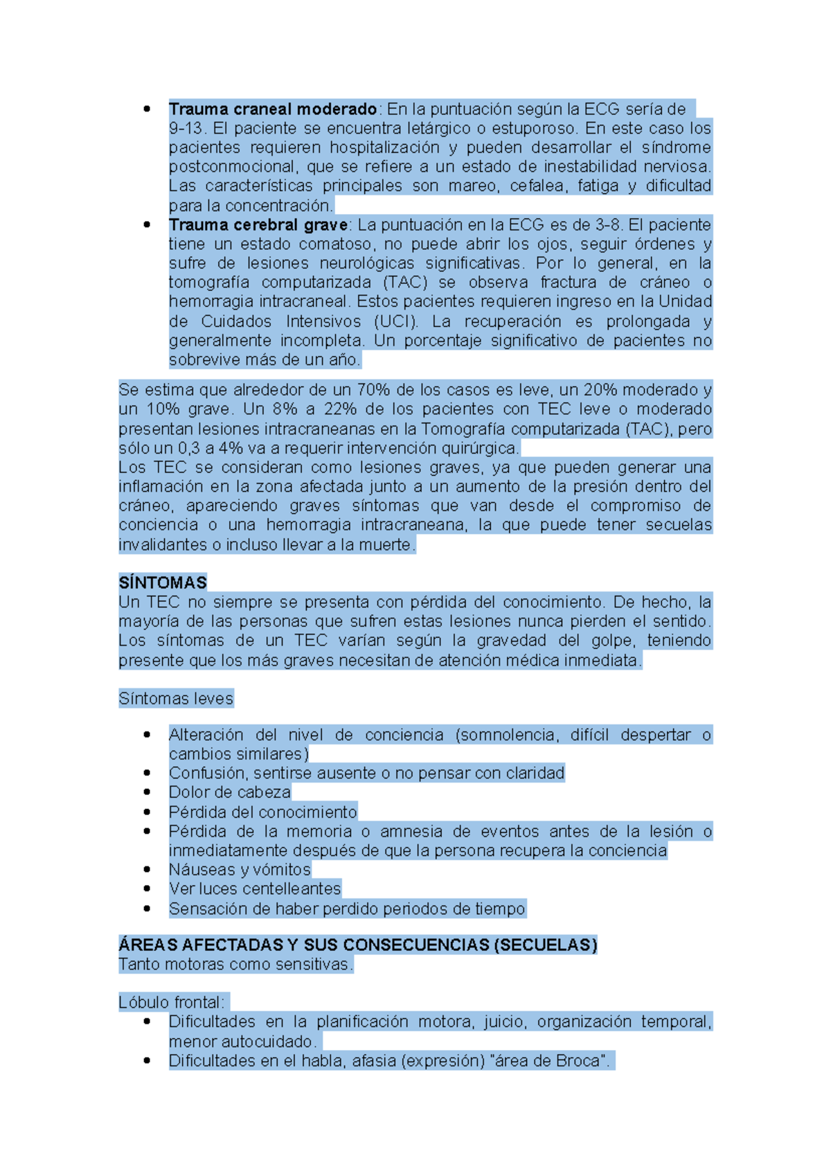 Trauma craneal moderado - El paciente se encuentra letárgico o ...