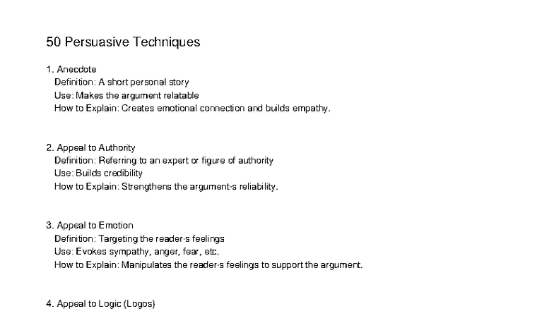 Persuasive Techniques Overview: 50 Key Methods for Effective ...