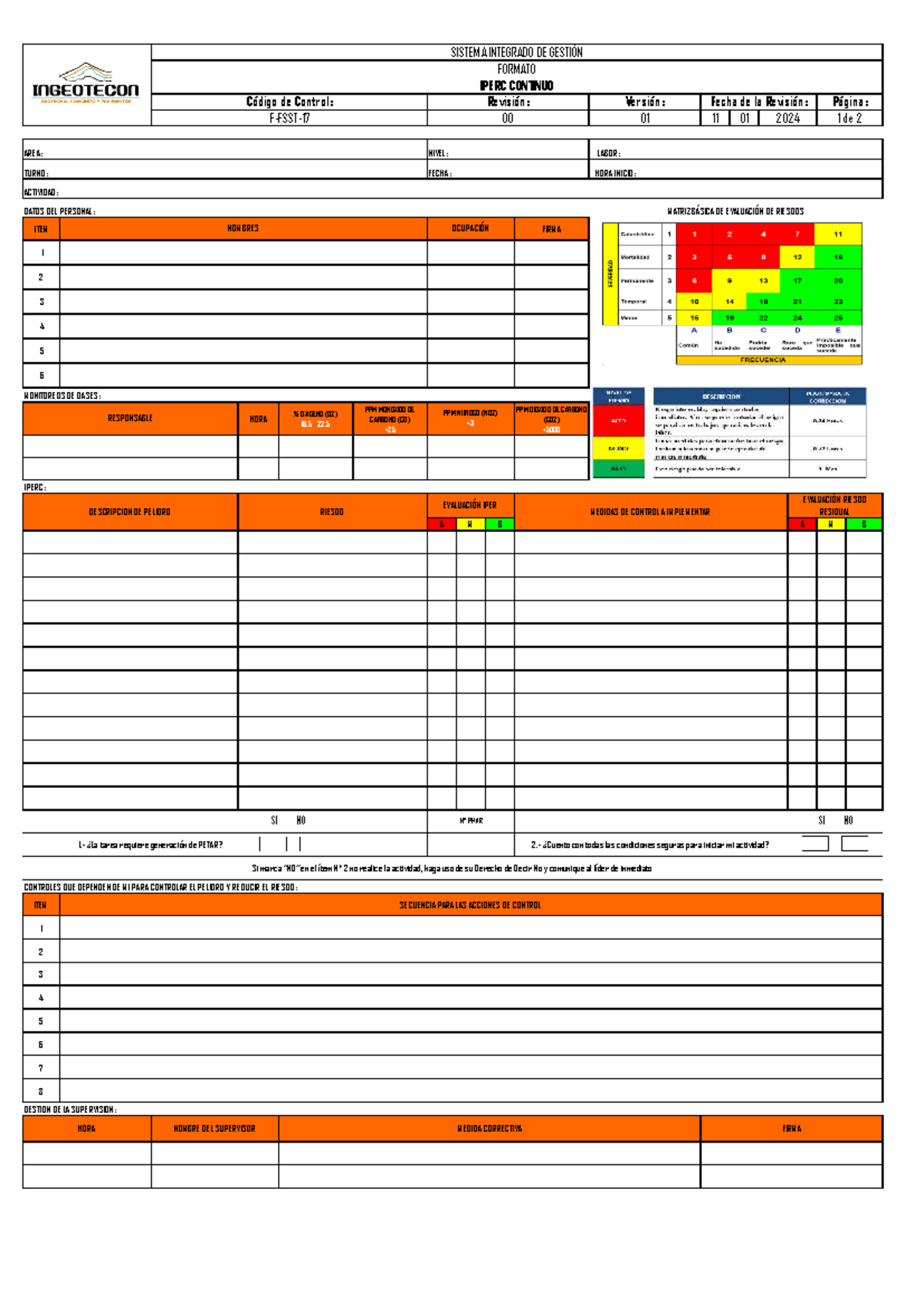 PERC Continuo: Evaluación de Riesgos y Medidas de Control - Studocu