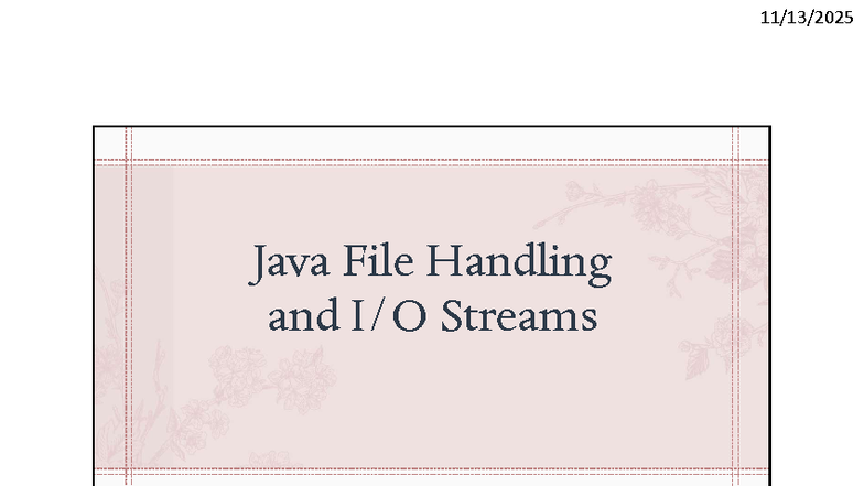 Java File Handling and IO Streams: A Comprehensive Guide - Studocu