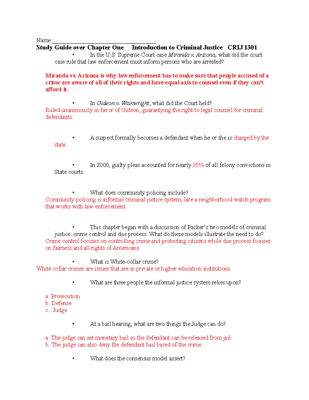 Chapter 5 Study Guide: Introduction to Criminal Justice Concepts - Studocu