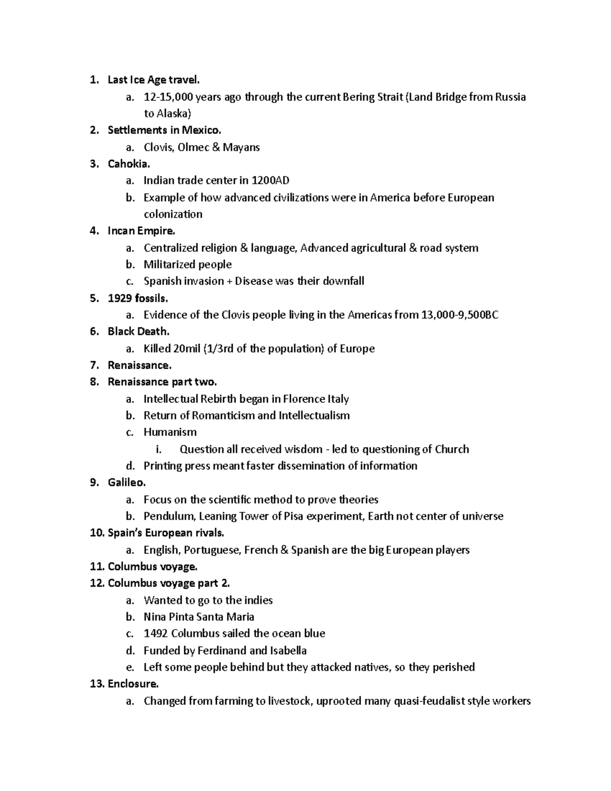 HIST 101: Exam 1 Review - Key Events and Themes in Early America - Studocu