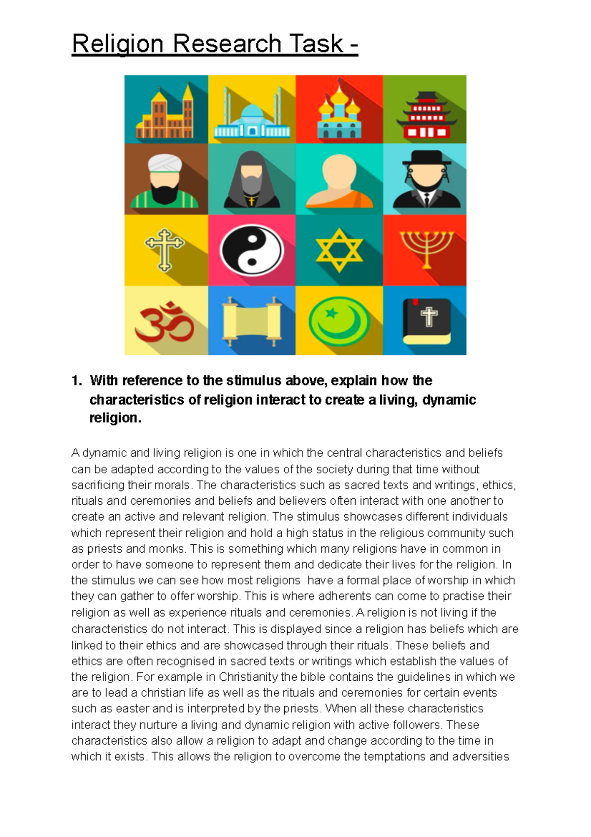 Religion Research Task: Dynamics, Contributions & Cultural Insights ...