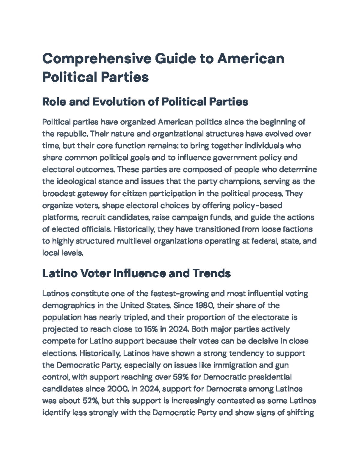 Comprehensive Overview of American Political Parties and Elections (POL ...