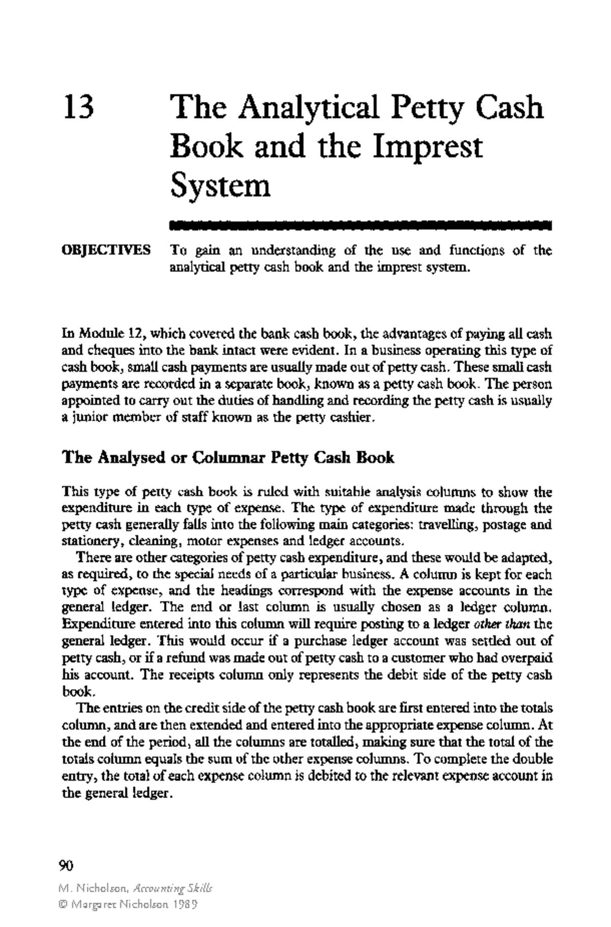 Analytical Petty Cashbook (Module 13): Understanding the Imprest System ...