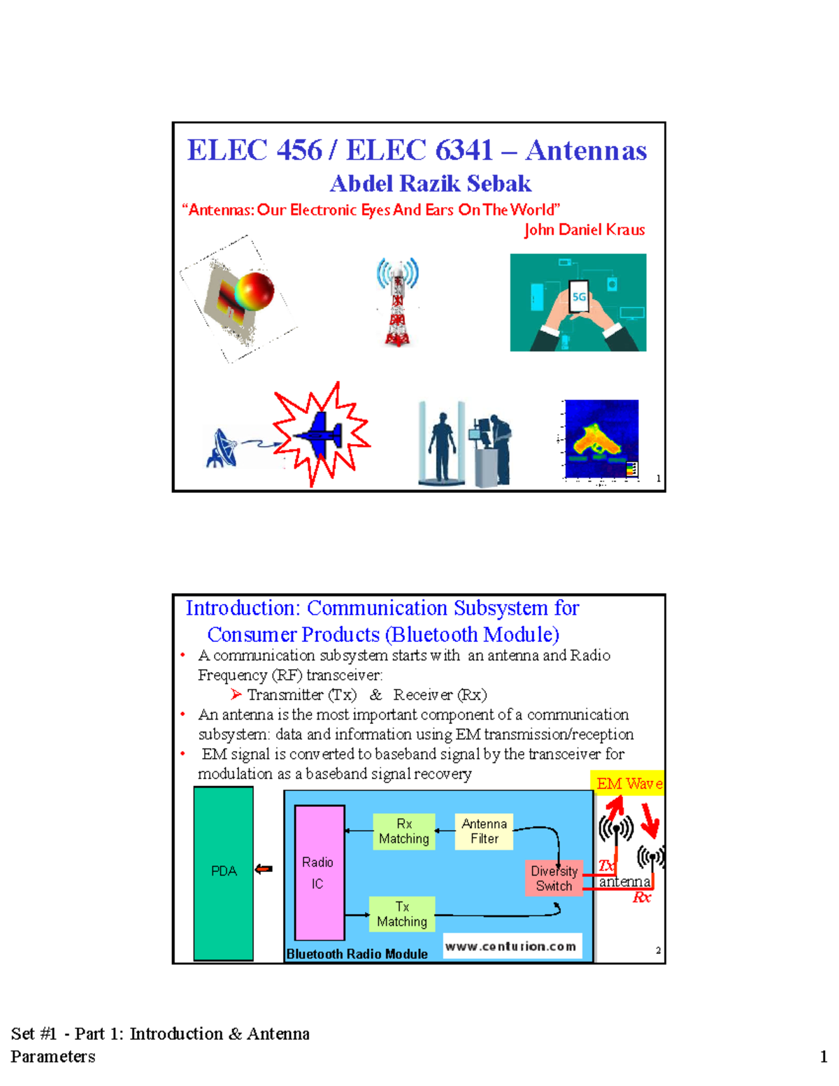 ELEC 456 Antennas: Set 1 Part 1 - Introduction to Antenna Parameters - Studocu