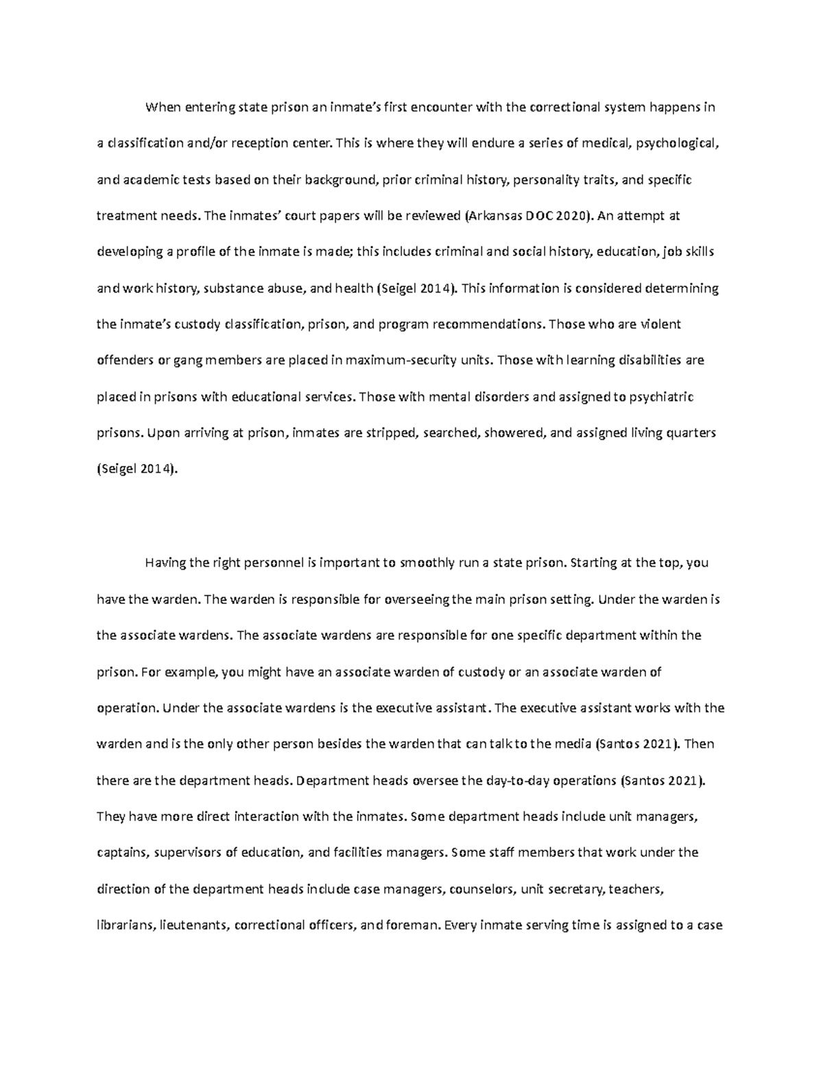 3-1 Journal: Understanding the Prison Intake Process and Staff Roles ...