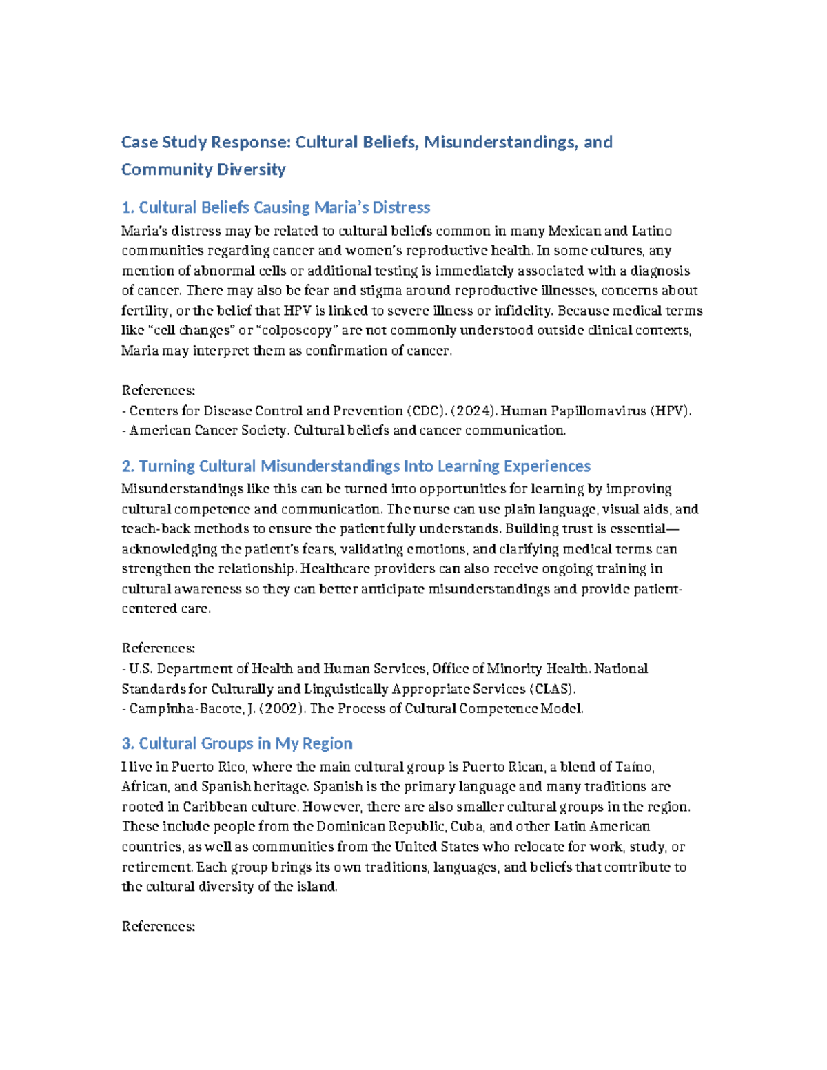 Case Study: Cultural Beliefs and Misunderstandings in Health Care - Studocu