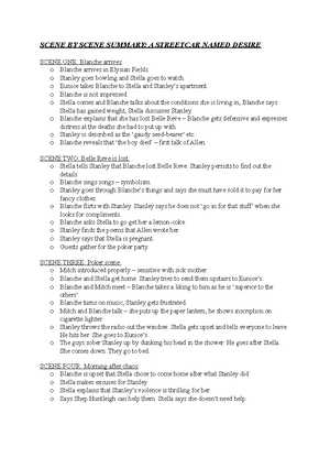 Scene Analysis - A Streetcar Named Desire - Edexcel English Literature ...