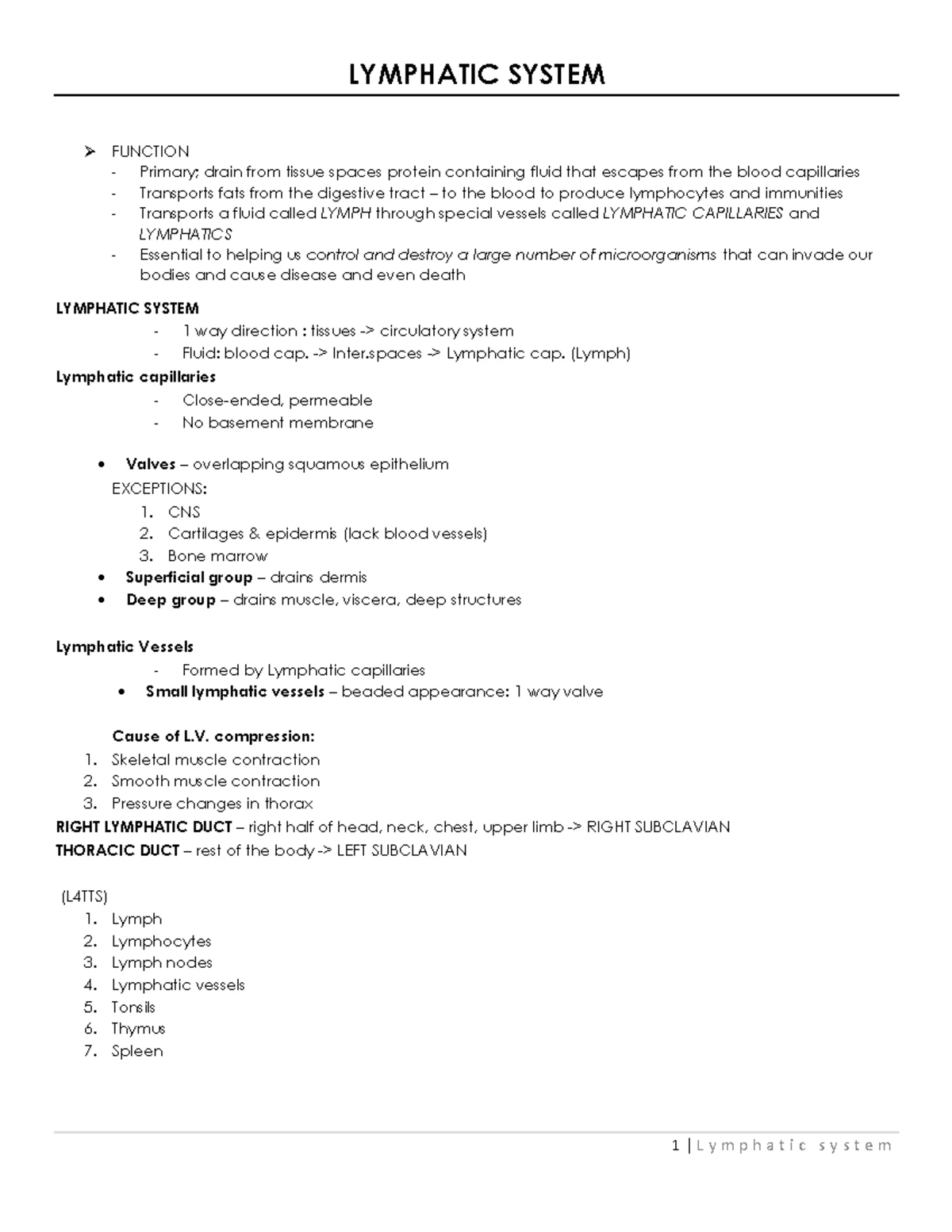 Lymphatic system - Human Anatomy and Physiology Notes - LYMPHATIC ...