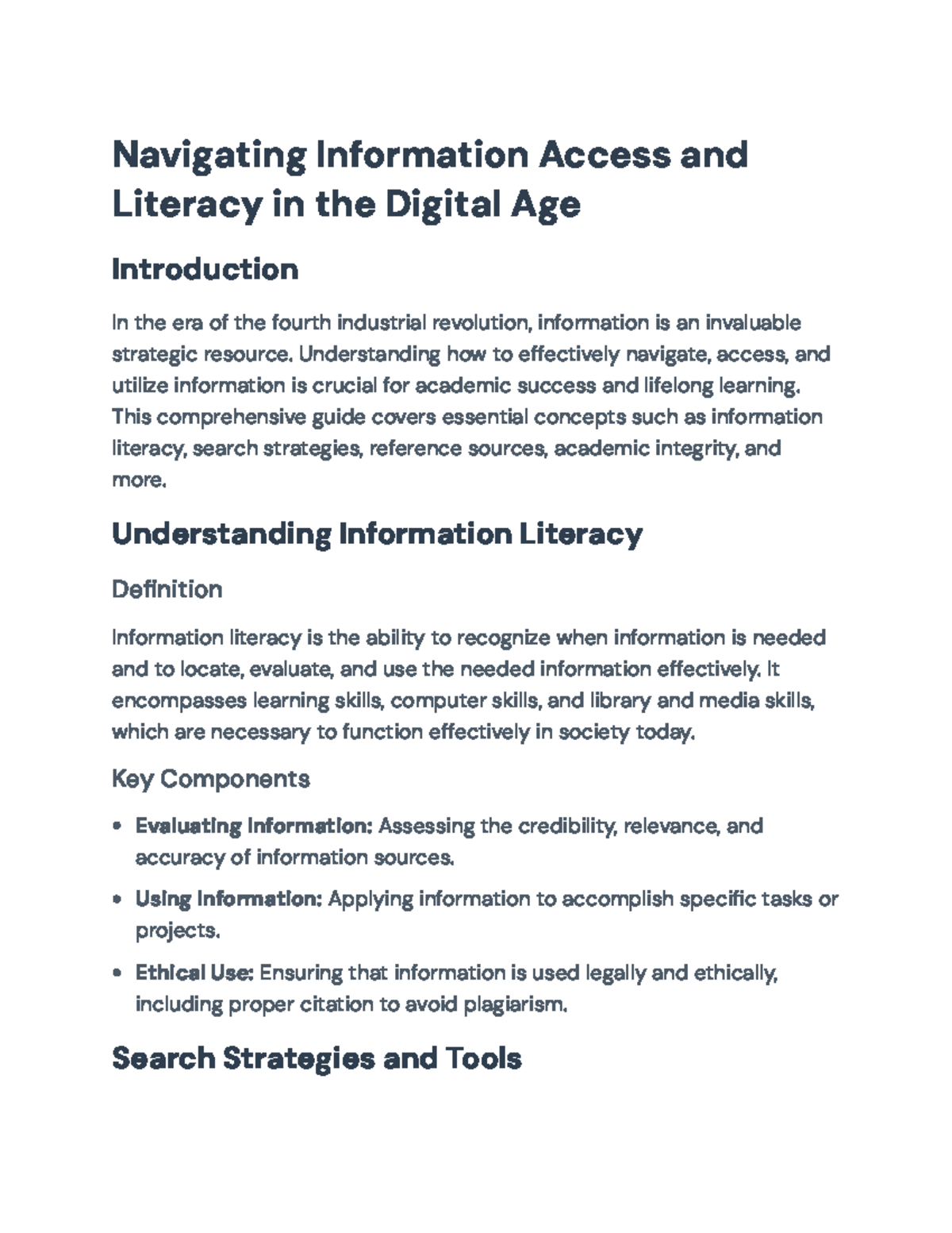 Information Literacy and Access Strategies in the Digital Age Guide ...