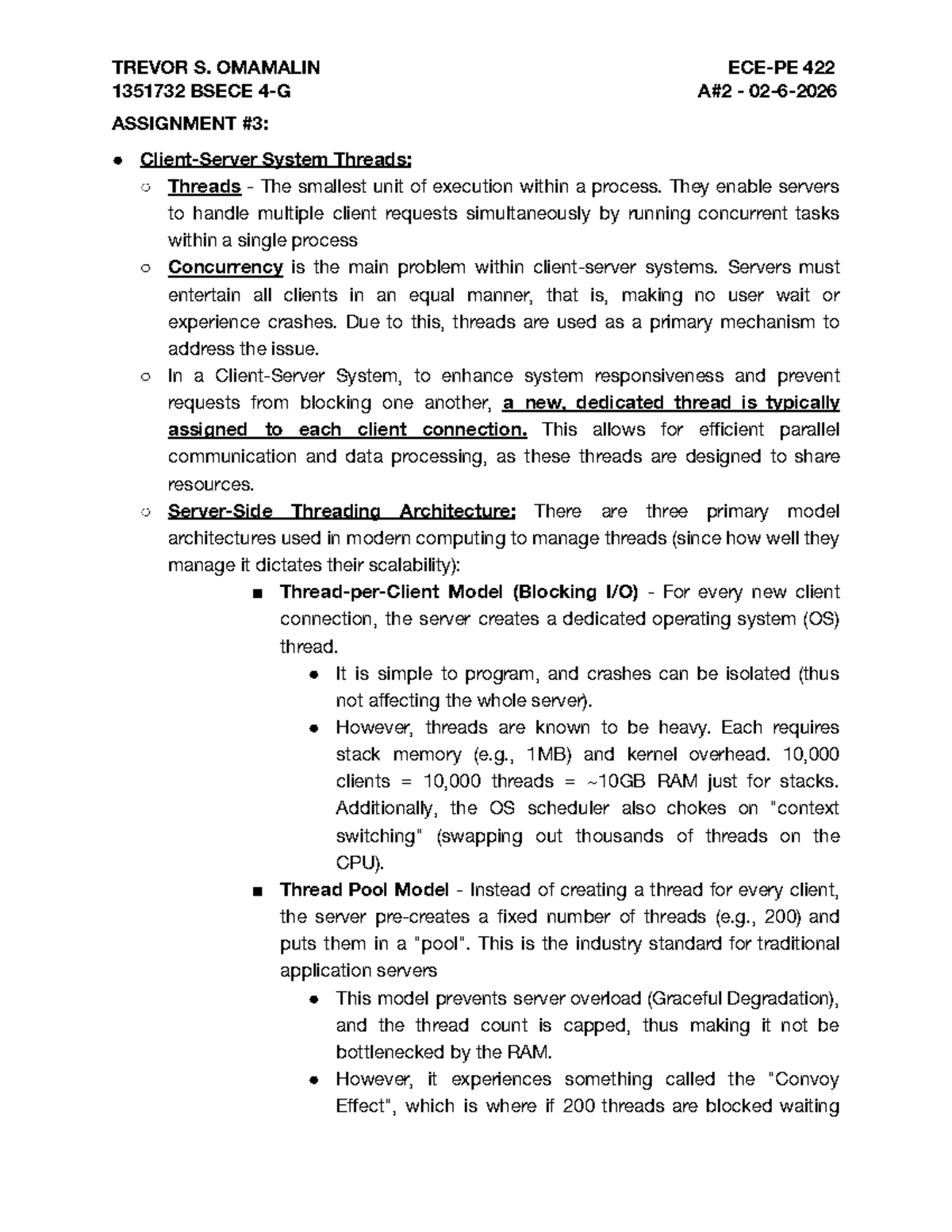 ECE-PE 422 Assignment #3: Understanding System Threads and Concurrency ...