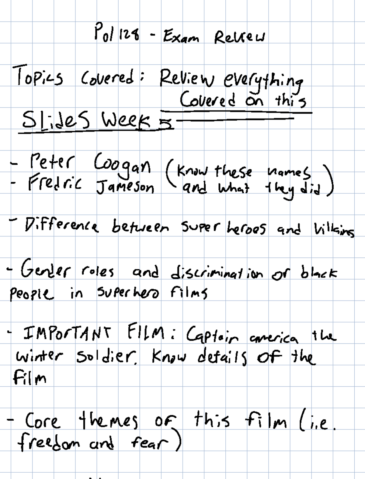 POL128 Final Exam Review - Key Themes & Films Summary - Studocu