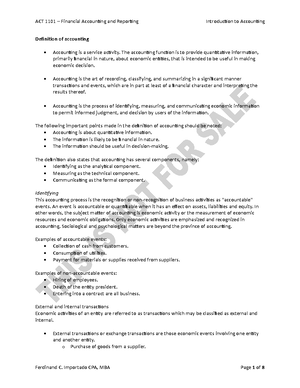 Basic accounting concepts quiz - Introduction to Accounting Quiz ...