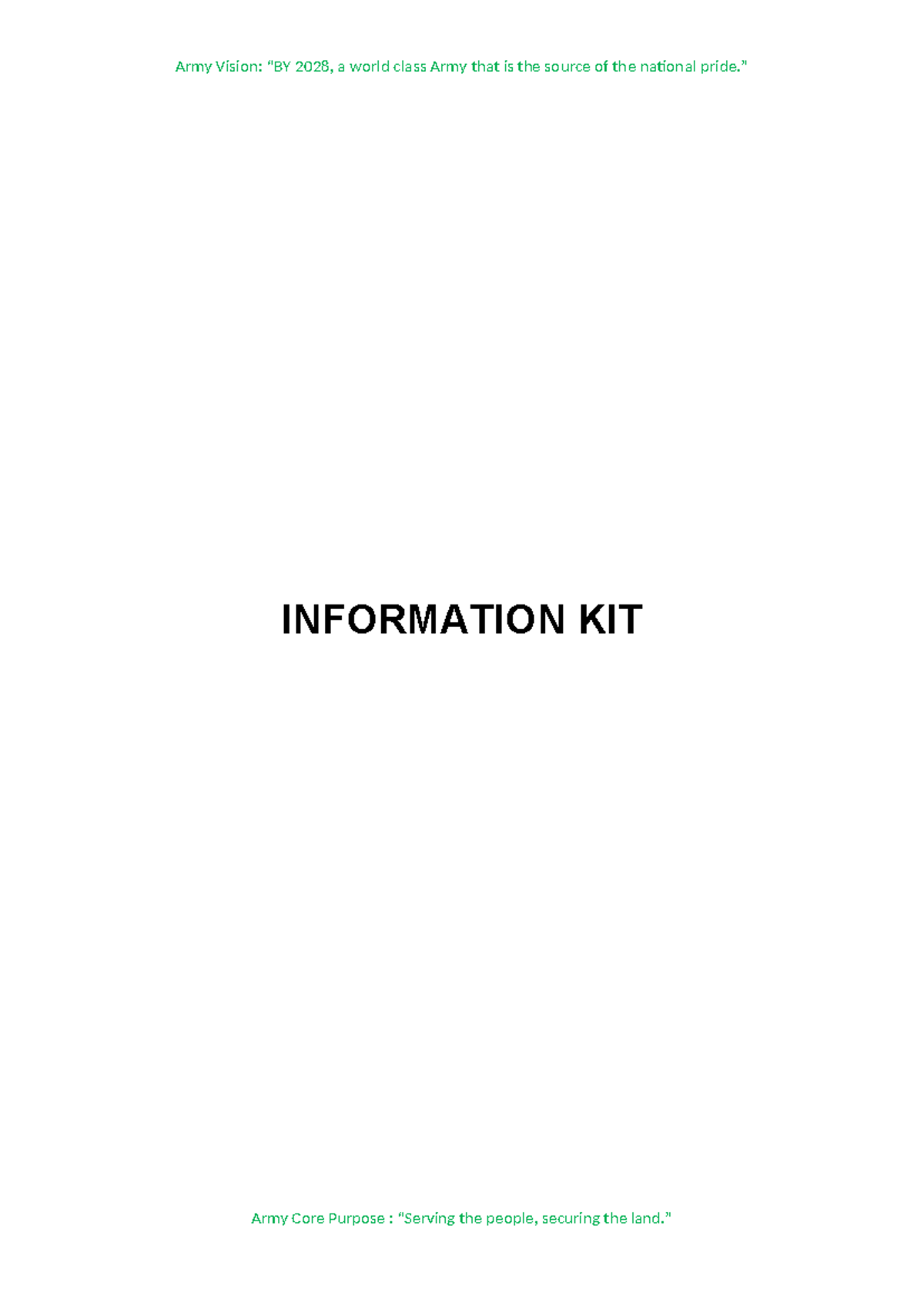 Army Vision 2028: Information Kit for ROTC and College Students - Studocu