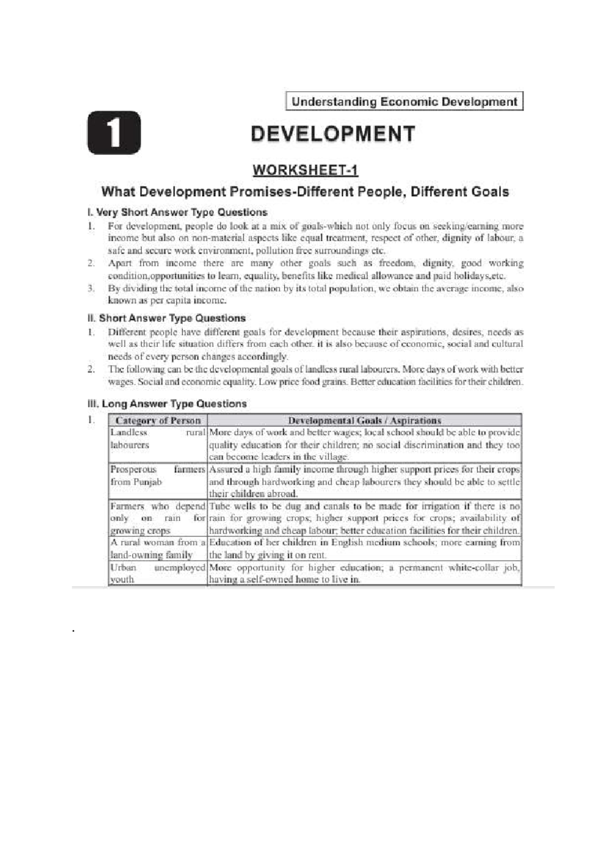 Economic Development: Goals, Indicators, and Sustainability (Course ...