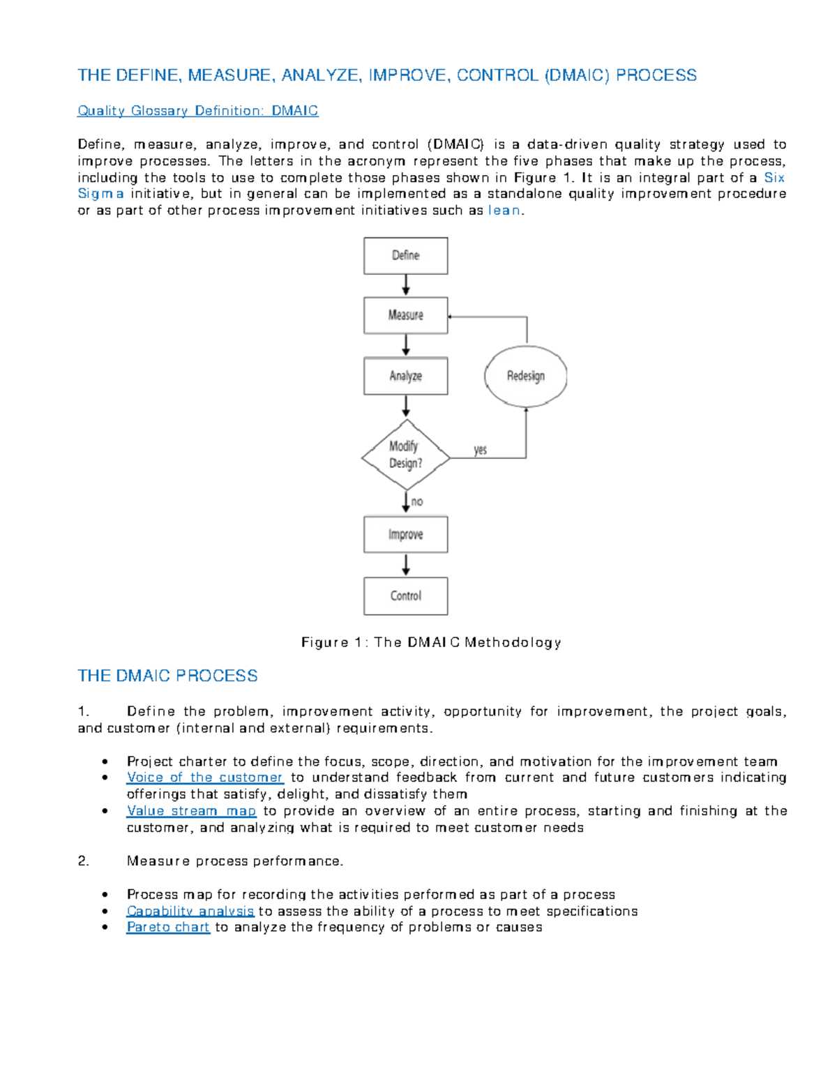 WHAT IS Dmaic - DMAC - THE DEFINE, MEASURE, ANALYZE, IMPROVE, CONTROL ...