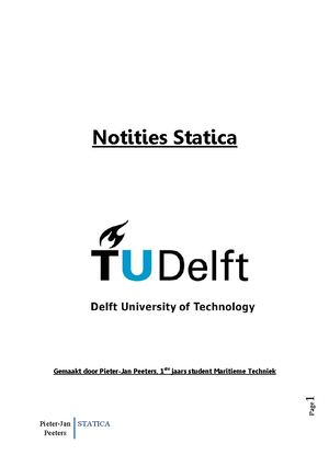 TU Schatkist - Statica Samenvatting - Statica Samenvatting Rekenregels ...