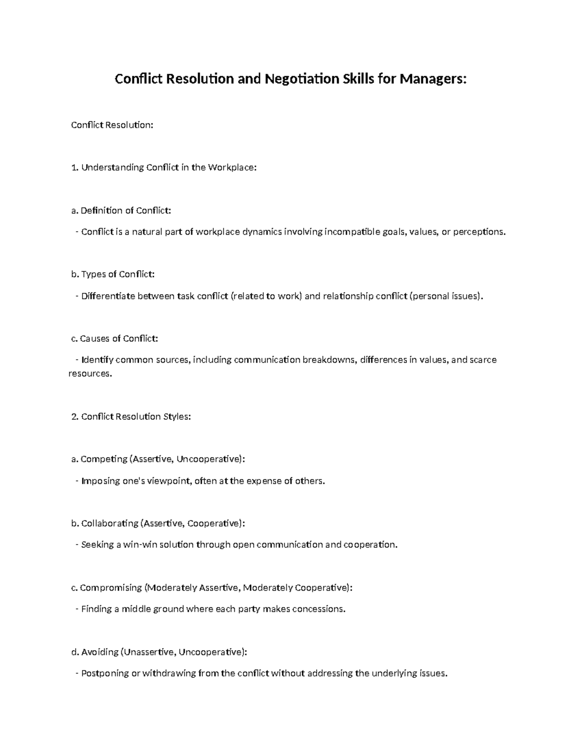 Conflict Resolution & Negotiation Skills for Managers: A Comprehensive ...