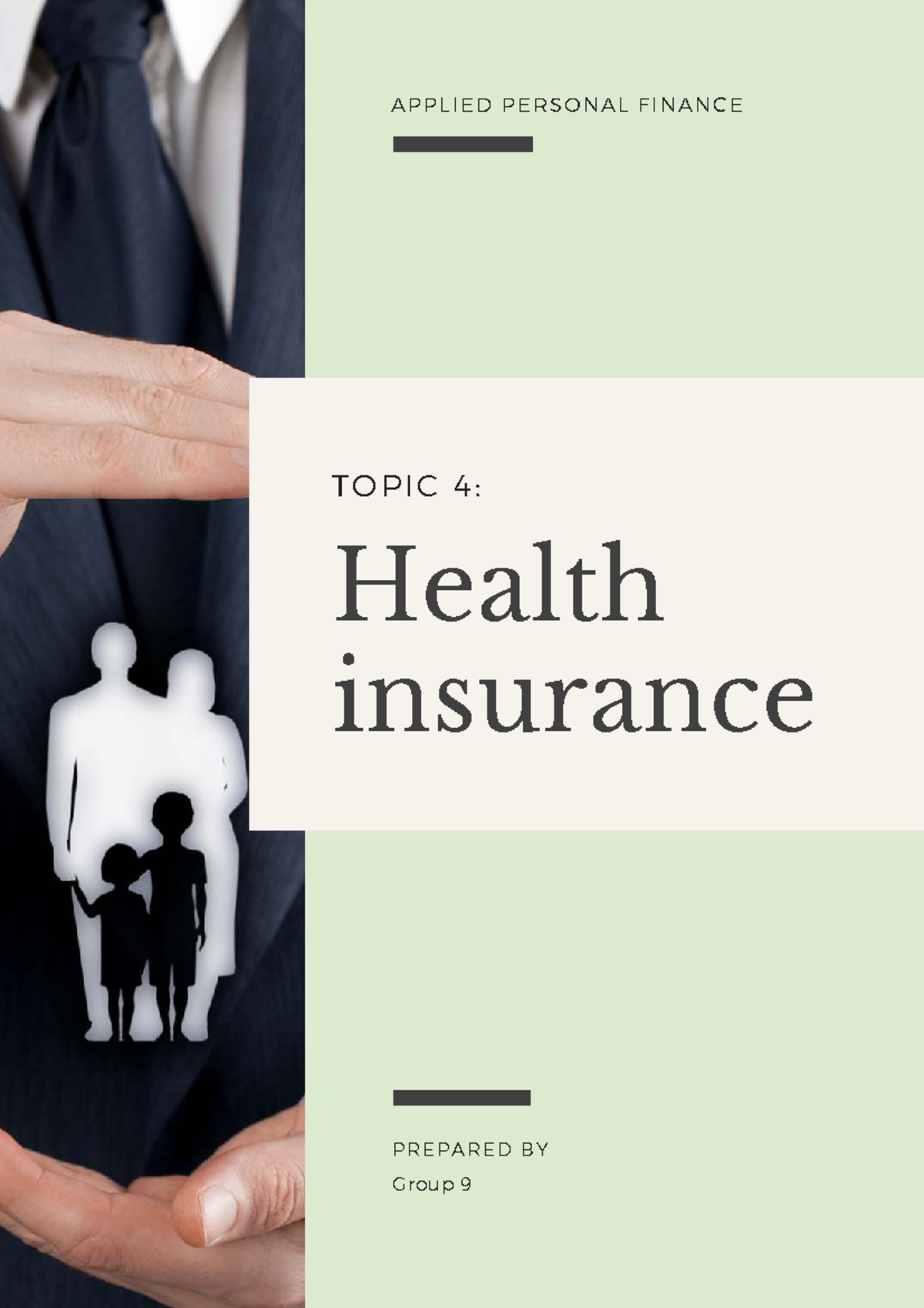 APPLIED PERSONAL FINANCE: Health Insurance Insights (Topic 4) - Studocu