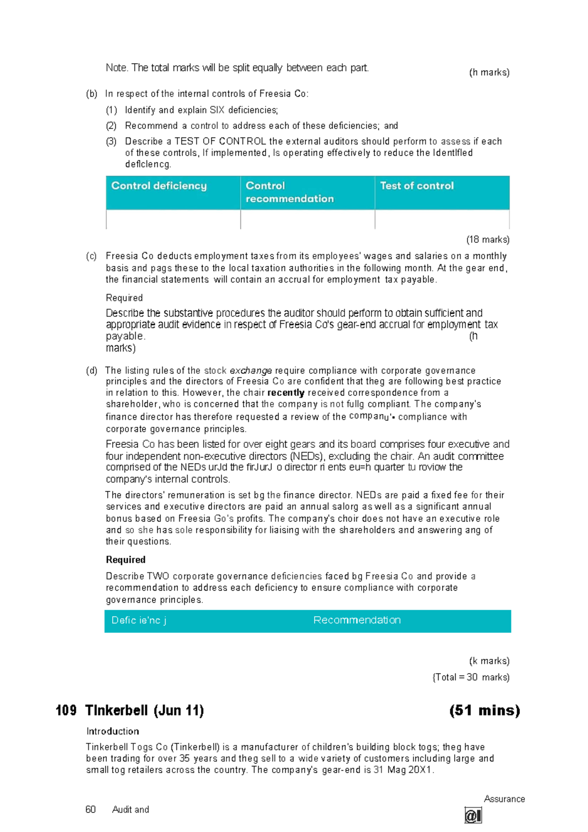 109. Kinkerbell - Internal Control Deficiencies & Recommendations - Studocu