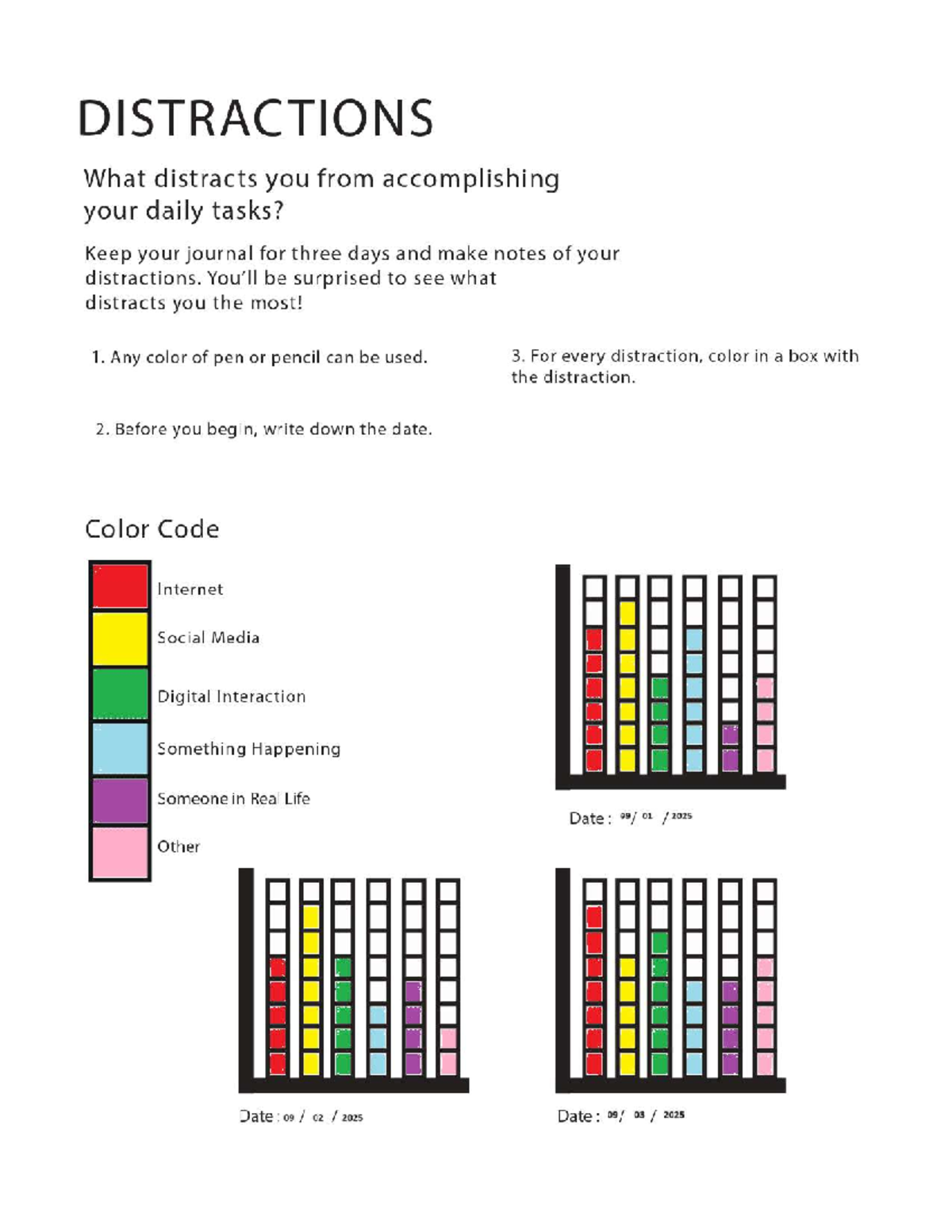 Distractions & Worries Journal: Daily Task Tracking & Reflection - Studocu